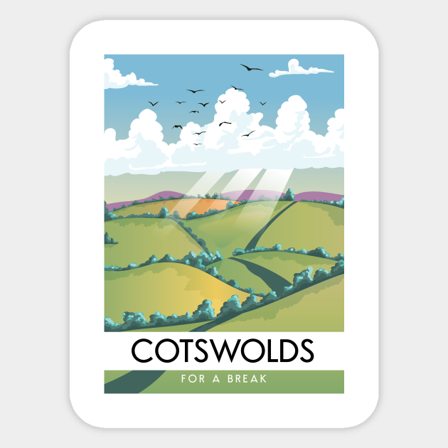 Cotswolds travel poster - Cotswolds For A Break - Sticker | TeePublic Cotswolds travel poster - Cotswolds For A Break - Sticker | TeePublic